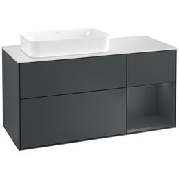 Villeroy & Boch Villeroy und Boch Finion Waschtischunterschrank G281HGHG 120cm, Abdeckplatte white matt, Emotion, Regal rechts Midnight Blue Matt Lacquer, Midnight Blue Matt Lacquer