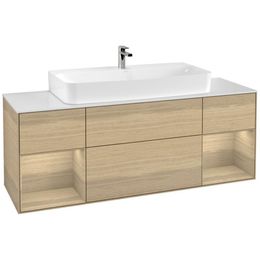 Villeroy & Boch Villeroy und Boch Finion Waschtischunterschrank F211PCPC 160cm, Abdeckplatte white matt, Regale Oak Veneer, Oak Veneer