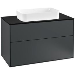 Villeroy & Boch Villeroy und Boch Finion Waschtischunterschrank G23200HG 100x60,3cm, Emotion, Abdeckplatte black matt, Midnight Blue Matt Lacquer
