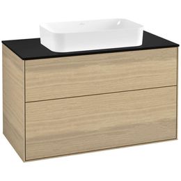 Villeroy & Boch Villeroy und Boch Finion Waschtischunterschrank G23200PC 100x60,3cm, Emotion, Abdeckplatte black matt, Oak Veneer
