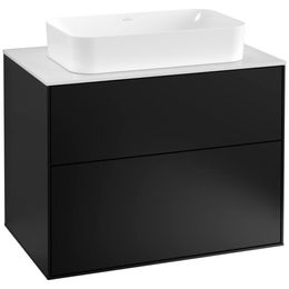 Villeroy & Boch Villeroy und Boch Finion Waschtischunterschrank G22100PD 80x60,3cm, Emotion, Abdeckplatte white matt, Black matt lacquer