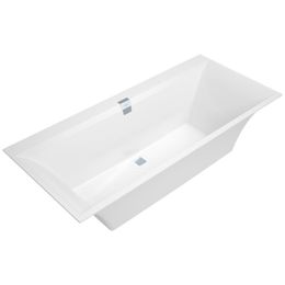 Villeroy & Boch Villeroy & Boch Squaro Edge 12 Badewanne BQ180SQE2DV01, 180 x 80 cm, Quaryl, wei&szlig;