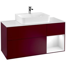 Villeroy & Boch Villeroy und Boch Finion Waschtischunterschrank F171GFHB 120cm, Abdeckplatte white matt, Regal rechts Glossy white lacquer, Peony Matt