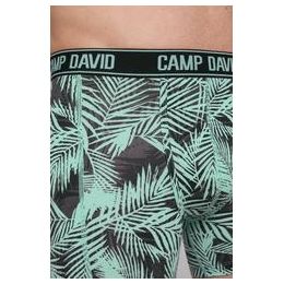 Boxershorts CAMP DAVID "Set:", Herren, Gr. S, 2 Stk., bunt (aqua, neon lime), Material: 60% Baumwolle, 35% Polyamid, 5% Elasthan, bedruckt, Unterhosen, mit All Over Print