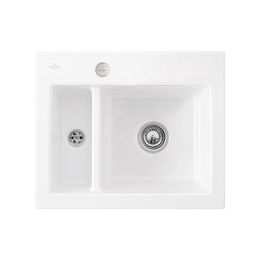 Villeroy & Boch Villeroy und Boch Subway Fl&auml;chenb&uuml;ndige Sp&uuml;le 67802FKG mit Ablaufgarnitur und Exzenterbet&auml;tigung, Snow White