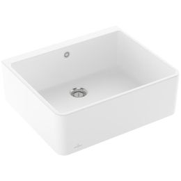 Villeroy & Boch Villeroy und Boch Sp&uuml;lstein Einzelbecken 636001RW Ablaufgarnitur mit Handbet&auml;tigung, Stone White