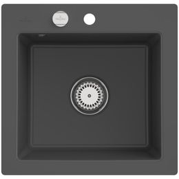 Villeroy & Boch Villeroy und Boch Subway Fl&auml;chenb&uuml;ndige Sp&uuml;le 33152Fi4 mit Ablaufgarnitur und Exzenterbet&auml;tigung, Graphit