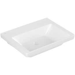 Villeroy & Boch Villeroy und Boch Subway 3.0 Schrank-Waschtisch 4A706F01 60x47cm, Unterseite geschliffen, ohne Hahnloch/ohne &Uuml;berlauf, wei&szlig;