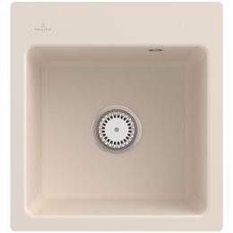 Villeroy & Boch Villeroy und Boch Subway Fl&auml;chenb&uuml;ndige Sp&uuml;le 67811FFU mit Ablaufgarnitur und Handbet&auml;tigung, Ivory