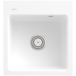 Villeroy & Boch Villeroy und Boch Subway Fl&auml;chenb&uuml;ndige Sp&uuml;le 67811FRW mit Ablaufgarnitur und Handbet&auml;tigung, Stone White