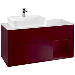 Villeroy & Boch Villeroy und Boch Finion Waschtischunterschrank F401HBHB 120cm, Abdeckplatte white matt, Regal rechts Peony, Peony Matt