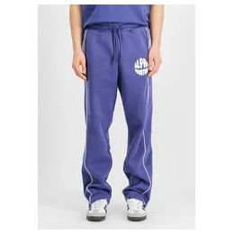 Jogginghose Alpha Industries "Logo Jogger", Herren, Gr. L, Normalgr&ouml;&szlig;en, lila (night lila), Obermaterial: 80% Baumwolle, 20% Polyester, Hosen Jogginghose