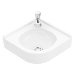 Villeroy & Boch Villeroy und Boch O.NOVO Compact Eck-Handwaschbecken 73103301 32 cm Schenkell&auml;nge, 1 Hahnloch, ohne &Uuml;berlauf, wei&szlig;
