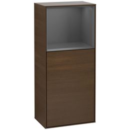 Villeroy & Boch Villeroy und Boch Finion Seitenschrank G500GKGN 41,8x93,6cm, links, Emotion, Regal oben Anthracite matt, Walnut veneer