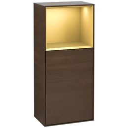 Villeroy & Boch Villeroy und Boch Finion Seitenschrank G500HFGN 41,8x93,6cm, links, Emotion, Regal oben Gold matt, Walnut veneer