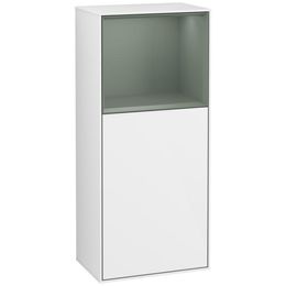 Villeroy & Boch Villeroy und Boch Finion Seitenschrank G510GMGF 41,8x93,6cm, rechts, Emotion, Regal oben Olive Matt, Glossy white lacquer