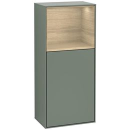 Villeroy & Boch Villeroy und Boch Finion Seitenschrank F510PCGM 41,8x93,6x27cm, rechts, Regal oben Oak Veneer, Olive Matt Lacquer