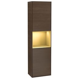 Villeroy & Boch Villeroy und Boch Finion Hochschrank G470HFGN 41,8x151,6cm, rechts, Emotion, Regal Gold Matt Lacquer, Walnut veneer