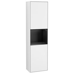 Villeroy & Boch Villeroy und Boch Finion Hochschrank G470PDGF 41,8x151,6cm, rechts, Emotion, Regal Black matt lacquer, Glossy white lacquer