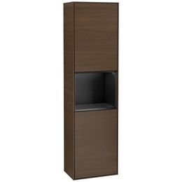 Villeroy & Boch Villeroy und Boch Finion Hochschrank F460PDGN 41,8x151,6x27cm, links, Regal Black matt lacquer, Walnut veneer