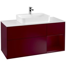 Villeroy & Boch Villeroy und Boch Finion Waschtischunterschrank F421HBHB 120cm, Abdeckplatte white matt, Regal rechts Peony, Peony Matt