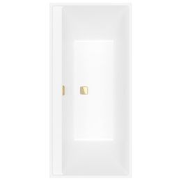 Villeroy & Boch Villeroy und Boch Collaro Rechteck-Badewanne UBA160COR2JV-RW 160x75cm, Einbauausf&uuml;hrung Gold, Wannenfarbe Stone White