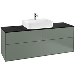 Villeroy & Boch Villeroy und Boch Finion Waschtischunterschrank G19200GM 160x60,3cm, Emotion, Abdeckplatte black matt, Olive Matt Lacquer
