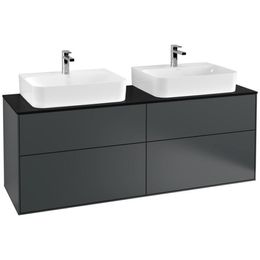 Villeroy & Boch Villeroy und Boch Finion Waschtischunterschrank G18200HG 160x60,3cm, Emotion, Abdeckplatte black matt, Midnight Blue Matt Lacquer
