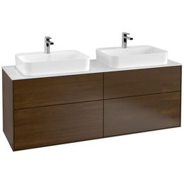 Villeroy & Boch Villeroy und Boch Finion Waschtischunterschrank G43100GN 160x60,3cm, Emotion, Abdeckplatte white matt, Walnut veneer