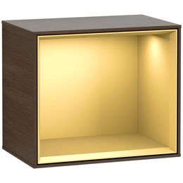 Villeroy & Boch Villeroy und Boch Finion Regalmodul F580HFGN 41,8x35,6x27cm, Regal Gold Matt, Walnut veneer