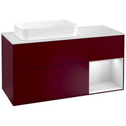 Villeroy & Boch Villeroy und Boch Finion Waschtischunterschrank G281MTHB 120cm, Abdeckplatte white matt, Emotion, Regal rechts White matt lacquer, Peony Matt