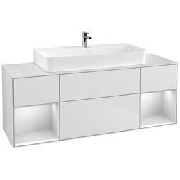Villeroy & Boch Villeroy und Boch Finion Waschtischunterschrank G211MTMT 160cm, Abdeckplatte white matt, Emotion, Regale White matt lacquer, White matt lacquer