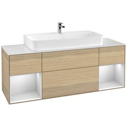 Villeroy & Boch Villeroy und Boch Finion Waschtischunterschrank G211MTPC 160cm, Abdeckplatte white matt, Emotion, Regale White matt lacquer, Oak Veneer