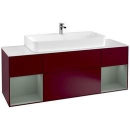 Villeroy & Boch Villeroy und Boch Finion Waschtischunterschrank F211GMHB 160cm, Abdeckplatte white matt, Regale Olive matt lacquer, Peony Matt