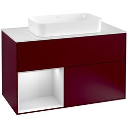 Villeroy & Boch Villeroy und Boch Finion Waschtischunterschrank G241MTHB 100cm, Abdeckplatte white matt, Emotion, Regal links White matt lacquer, Peony Matt