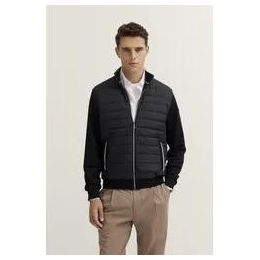 Sweatjacke Bugatti "Basic Essential", Herren, Gr. 3XL, schwarz (290, schwarz), Sweatware, 90% Baumwolle, 10% Polyester, unifarben, normal, ohne Ausschnitt, Rippb&uuml;ndchen, Sweatjacken Sweatjacke, Modern Fit in Stepp-Optik