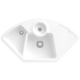 Villeroy & Boch Villeroy und Boch Solo Eck Ecksp&uuml;le 670801R1 Ablaufgarnitur, Handbet&auml;tigung, Resteschale, wei&szlig;