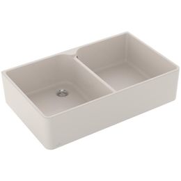 Villeroy & Boch Villeroy und Boch Sp&uuml;lstein Doppelbecken 639001KR Ablaufgarnitur mit Handbet&auml;tigung, Crema