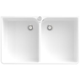 Villeroy & Boch Villeroy und Boch Sp&uuml;lstein Doppelbecken 639002R1 Ablaufgarnitur mit Exzenterbet&auml;tigung, wei&szlig;