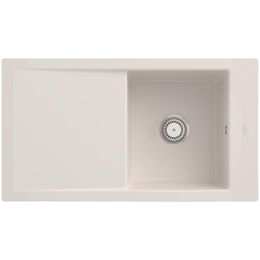 Villeroy & Boch Villeroy und Boch Timeline 50 Flat Fl&auml;chenb&uuml;ndige Sp&uuml;le 33071FKR mit Ablaufgarnitur und Handbet&auml;tigung, Crema