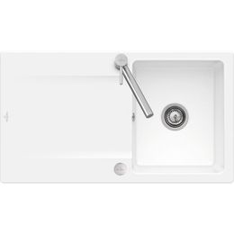 Villeroy & Boch Villeroy und Boch Fl&auml;chenb&uuml;ndige Sp&uuml;le 33352FR1 mit Ablaufgarnitur und Exzenterbet&auml;tigung, wei&szlig;