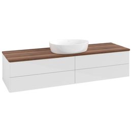 Villeroy & Boch Villeroy und Boch Antao Waschtisch-Unterschrank K25012GF 160x36x50cm, Waschbeckenplattenfarbe warm walnut, glossy white lacquer