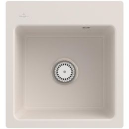Villeroy & Boch Villeroy und Boch Subway Fl&auml;chenb&uuml;ndige Sp&uuml;le 67811FKR mit Ablaufgarnitur und Handbet&auml;tigung, Crema