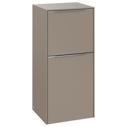 Villeroy & Boch Villeroy und Boch Subway 3.0 Seitenschrank C59500VM 40x86x36,2cm, Schanier rechts/Griff Aluminium gl&auml;nzend, taupe