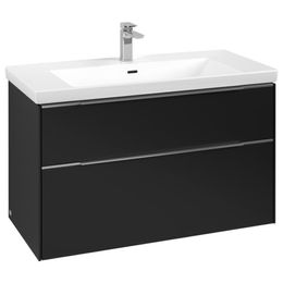 Villeroy & Boch Villeroy und Boch Subway 3.0 Waschtisch-Unterschrank C57000VL 97,3x57,6x47,8cm, ohne LED/Griff Aluminium gl&auml;nzend, volcano black