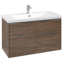 Villeroy & Boch Villeroy und Boch Subway 3.0 Waschtisch-Unterschrank C570L0VH 97,3x57,6x47,8cm, mit LED/Griff Aluminium gl&auml;nzend, arizona oak
