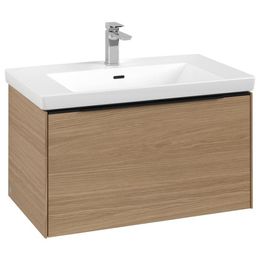 Villeroy & Boch Villeroy und Boch Subway 3.0 Waschtisch-Unterschrank C57301VJ 77,2x42,9x47,8cm, ohne LED/Griff Volcano black, nordic oak