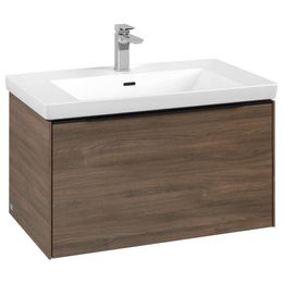 Villeroy & Boch Villeroy und Boch Subway 3.0 Waschtisch-Unterschrank C57301VH 77,2x42,9x47,8cm, ohne LED/Griff Volcano black, arizona oak