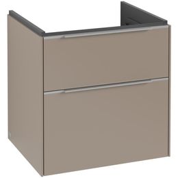 Villeroy & Boch Villeroy und Boch Subway 3.0 Waschtisch-Unterschrank C578L0VM 57,2x57,6x47,8cm, mit LED/Griff Aluminium gl&auml;nzend, taupe