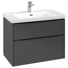 Villeroy & Boch Villeroy und Boch Subway 3.0 Waschtisch-Unterschrank C57401VR 77,2x57,6x47,8cm, ohne LED/Griff Volcano black, graphite
